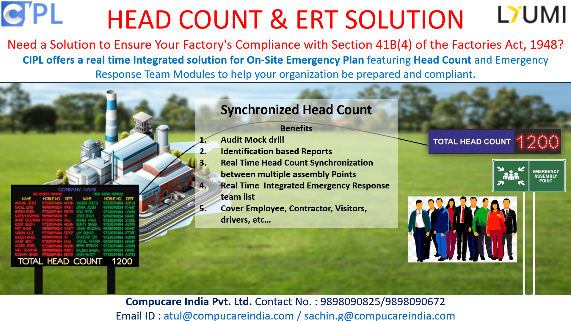 Head Count Solution for On-site Emergency Plan - Compucare India